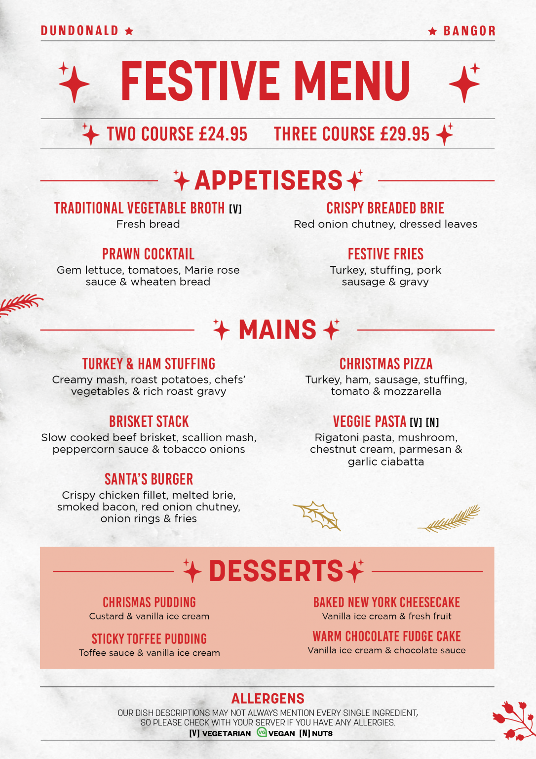 Menus - Bull & Bear Grill