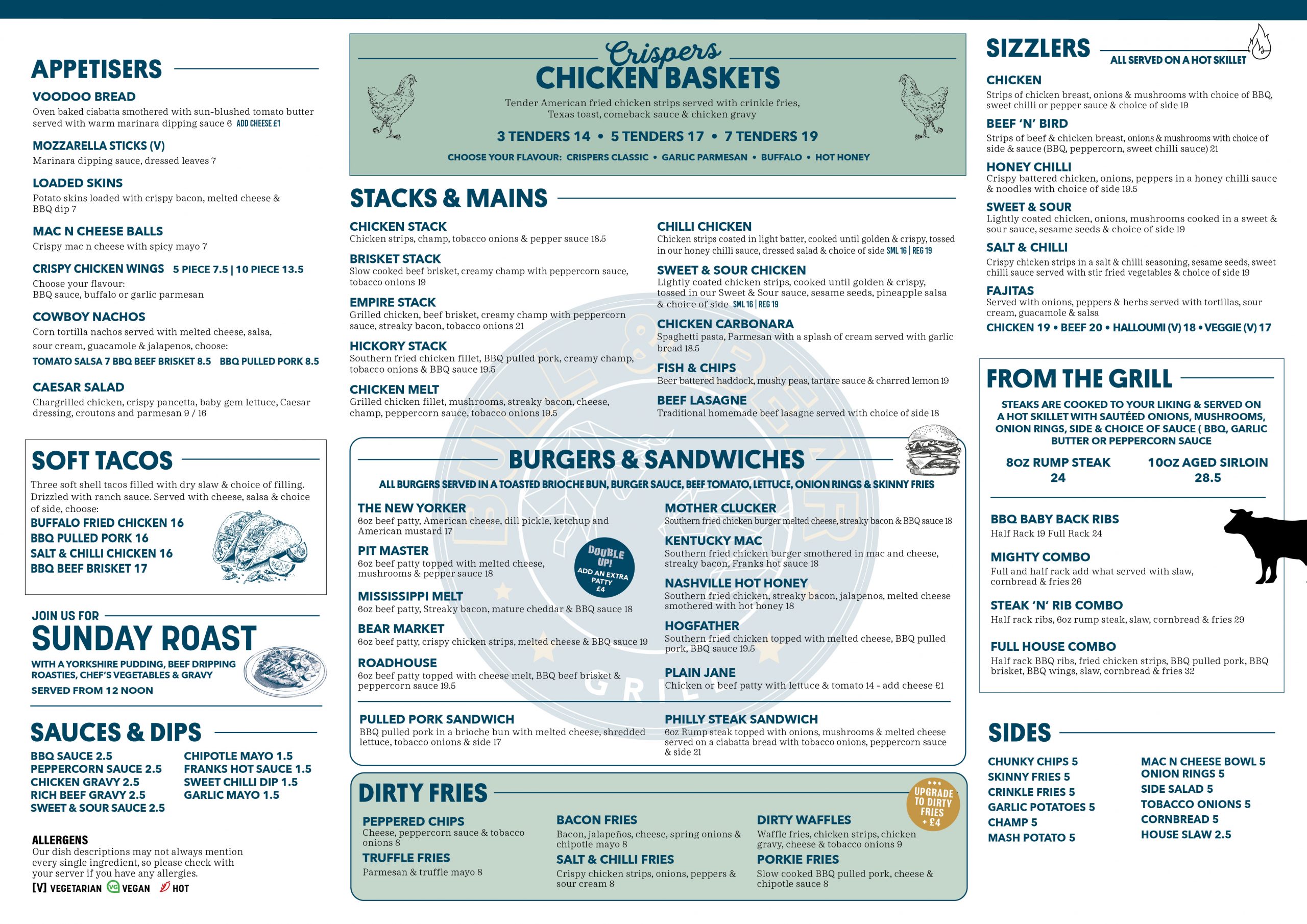 Menus - Bull & Bear Grill
